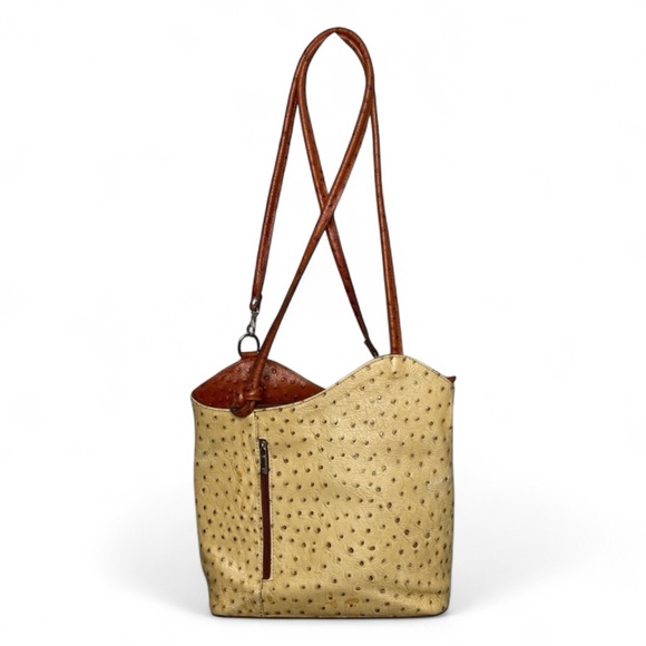 Bags | Ostrich Print Italian Leather Pursebackpack | Poshmark